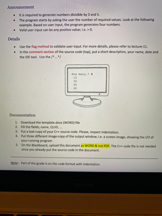 Solved . Announcement It is required to generate numbers | Chegg.com