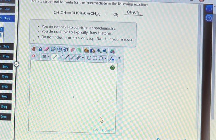 Solved Draw a structural formula for the intermediate in the | Chegg.com