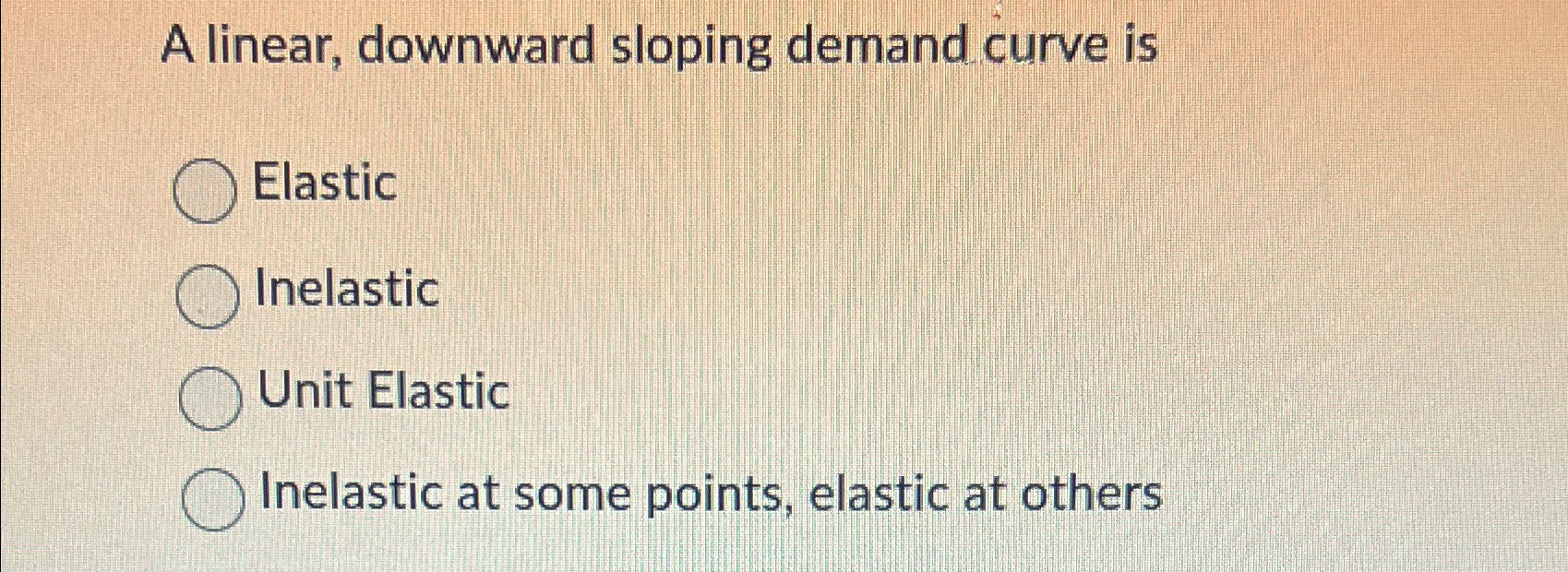 Solved A linear, downward sloping demand curve | Chegg.com