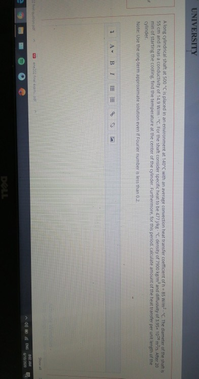 Solved UNIVERSITY Along cylindrical shaft at 500 C is placed | Chegg.com