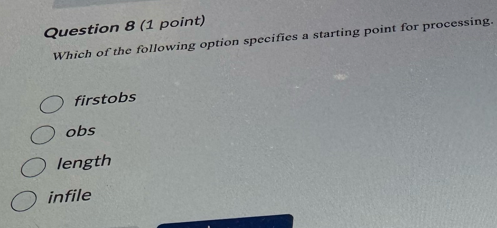 Solved Question 8 (1 ﻿point)Which of the following option | Chegg.com