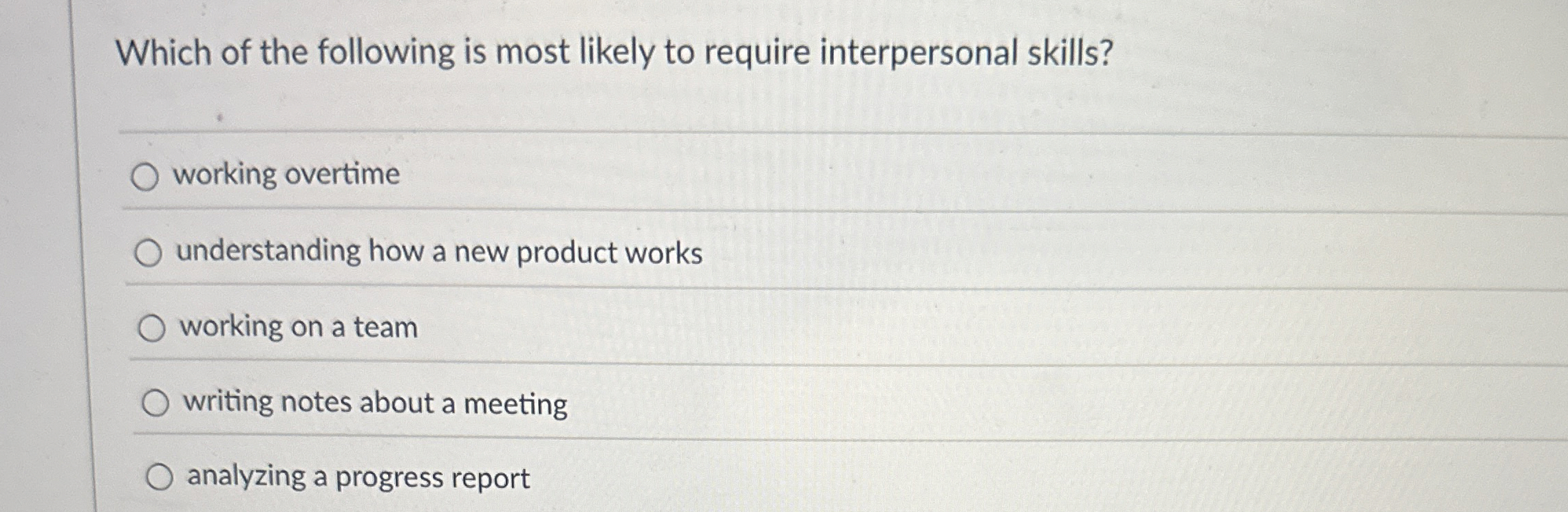 Solved Which of the following is most likely to require | Chegg.com
