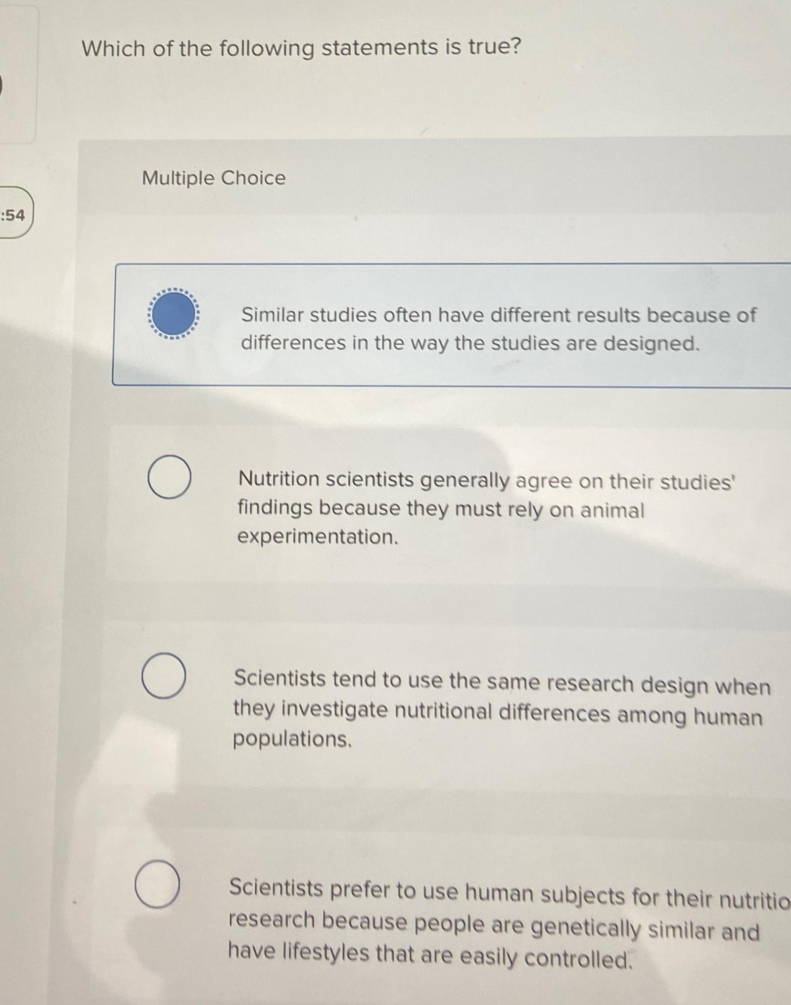Solved Which of the following statements is true?Multiple | Chegg.com