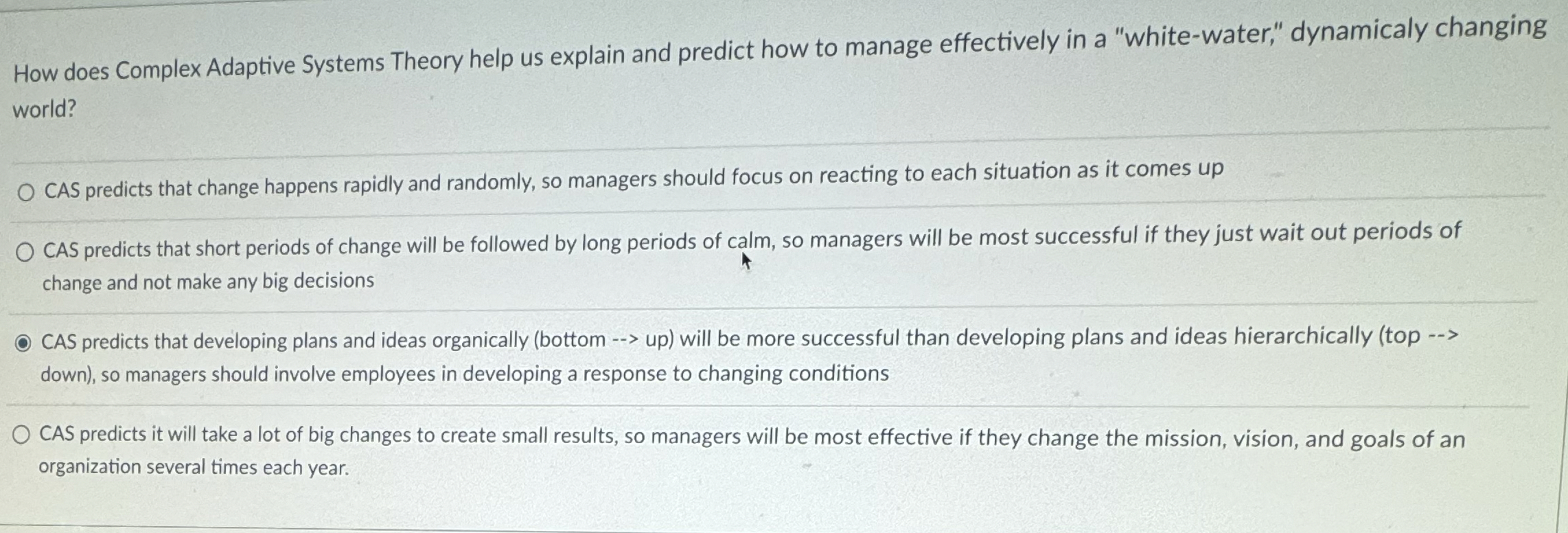 Solved How does Complex Adaptive Systems Theory help us | Chegg.com