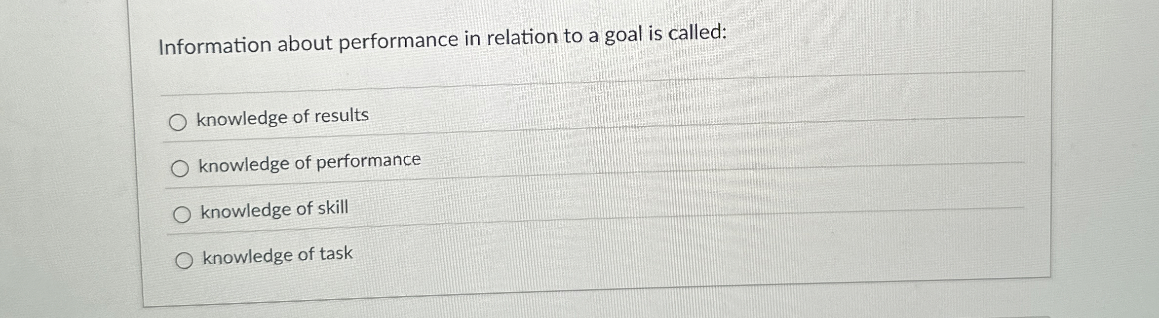 Solved Information about performance in relation to a goal | Chegg.com