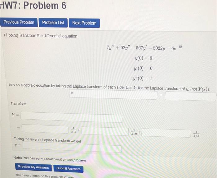 Solved HW7: Problem 6 Previous Problem Problem List Next | Chegg.com