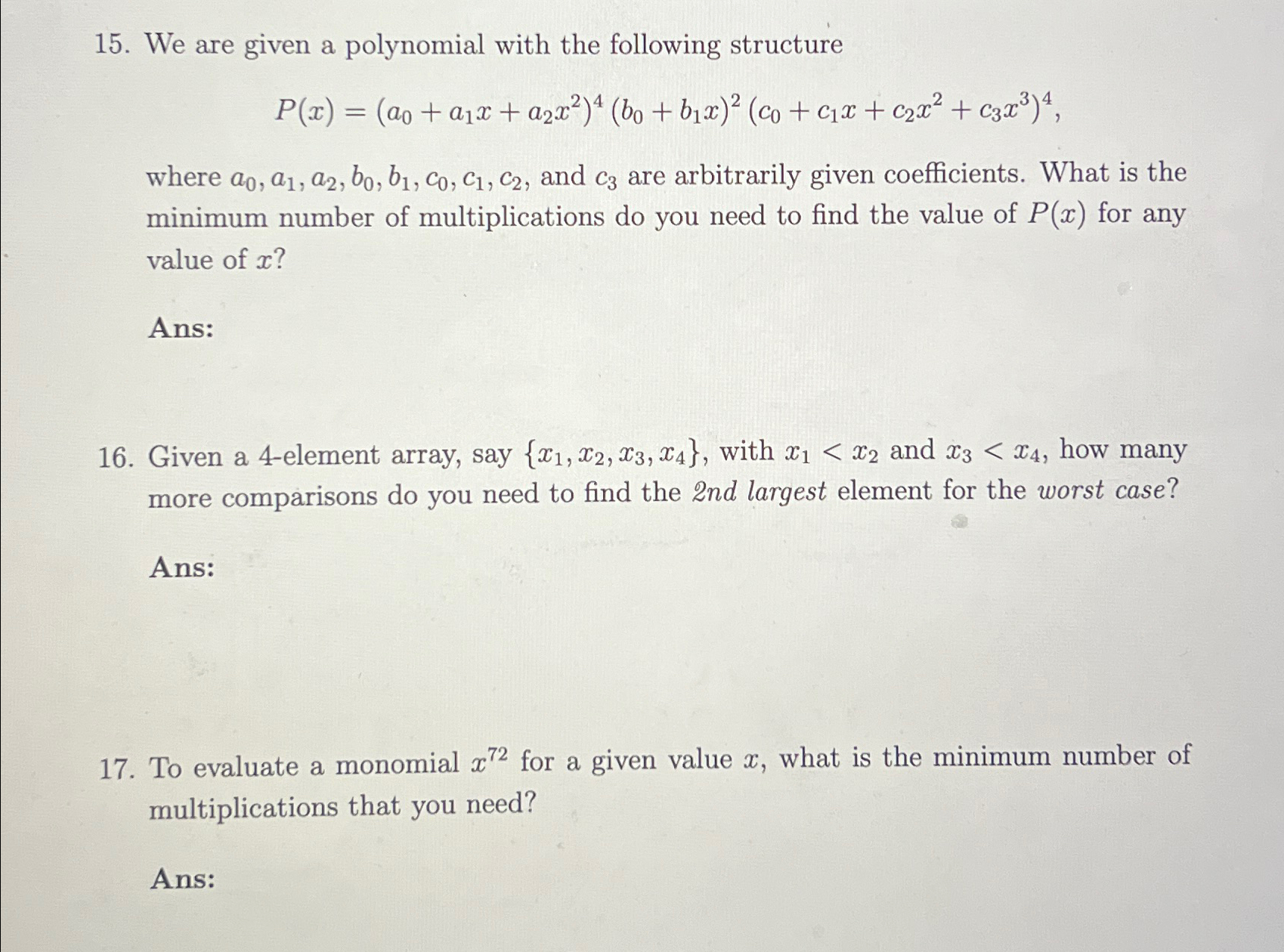 Solved We are given a polynomial with the following | Chegg.com