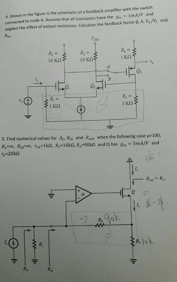 Solved Shown in the figure is the schematic of a feedback | Chegg.com