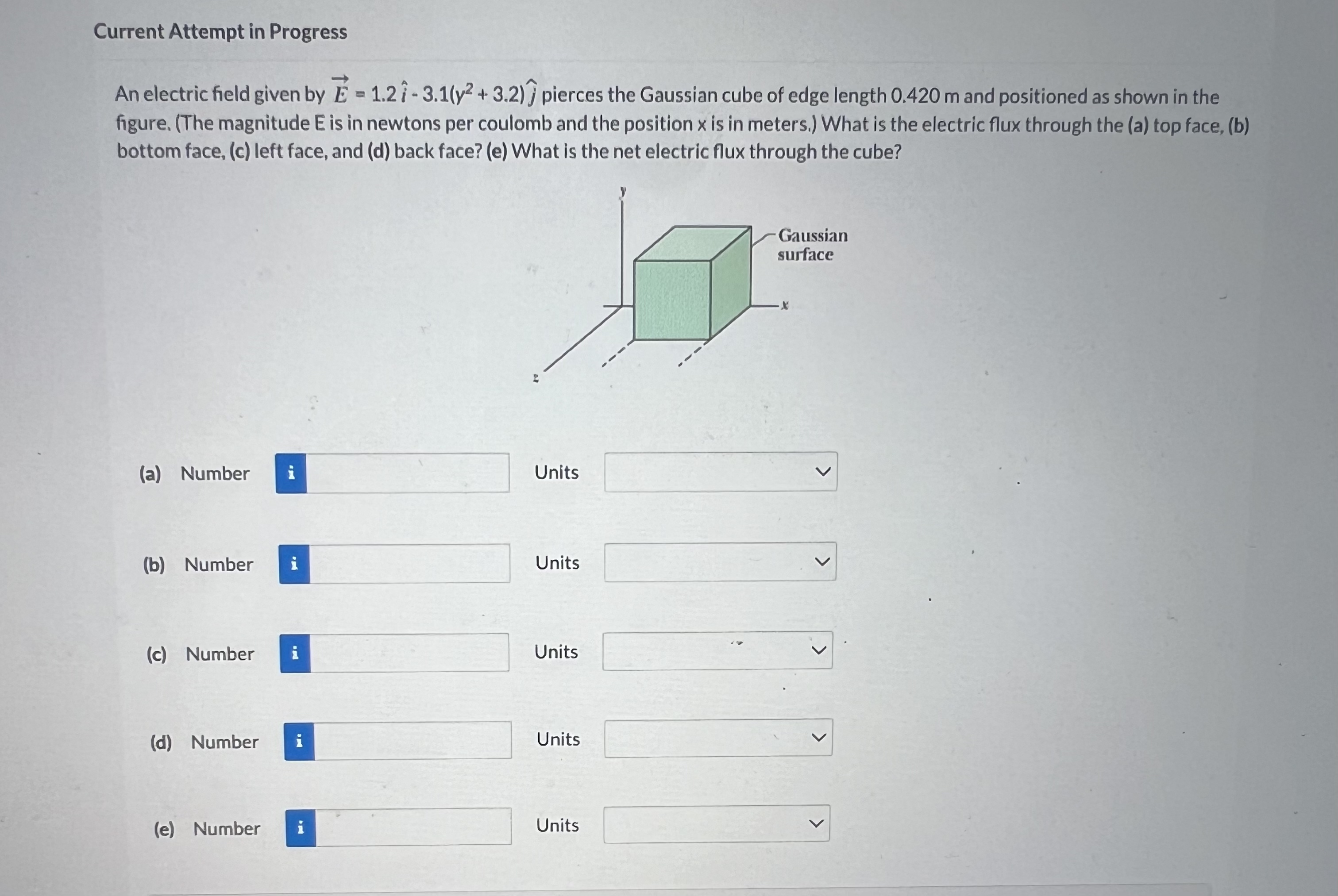 Solved Current Attempt in ProgressAn electric field given by | Chegg.com