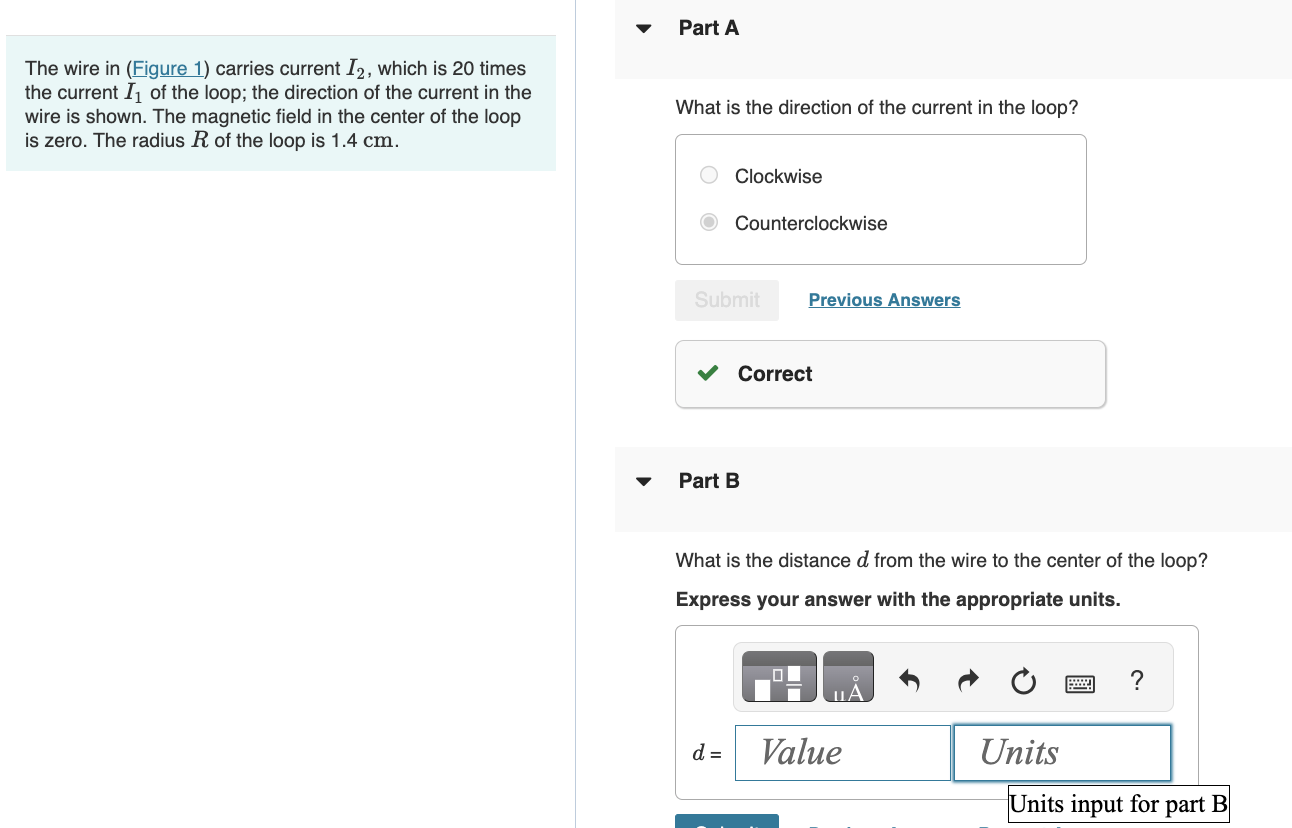 FigurePart AThe wire in (Figure 1) ﻿carries current | Chegg.com