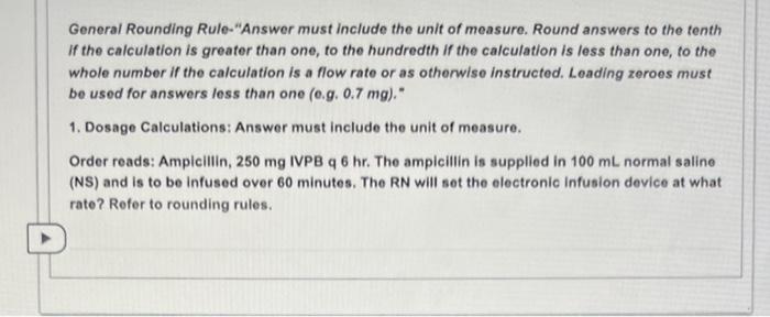 Solved General Rounding Rule-"Answer must include the unit | Chegg.com