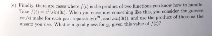 Solved 1. (Undetermined Coefficients) Use the Method of | Chegg.com