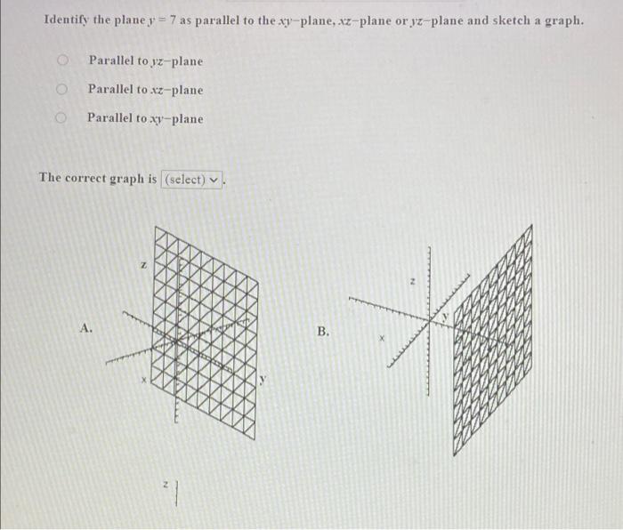 Solved Identify the plane p = 7 as parallel to the xy-plane, | Chegg.com