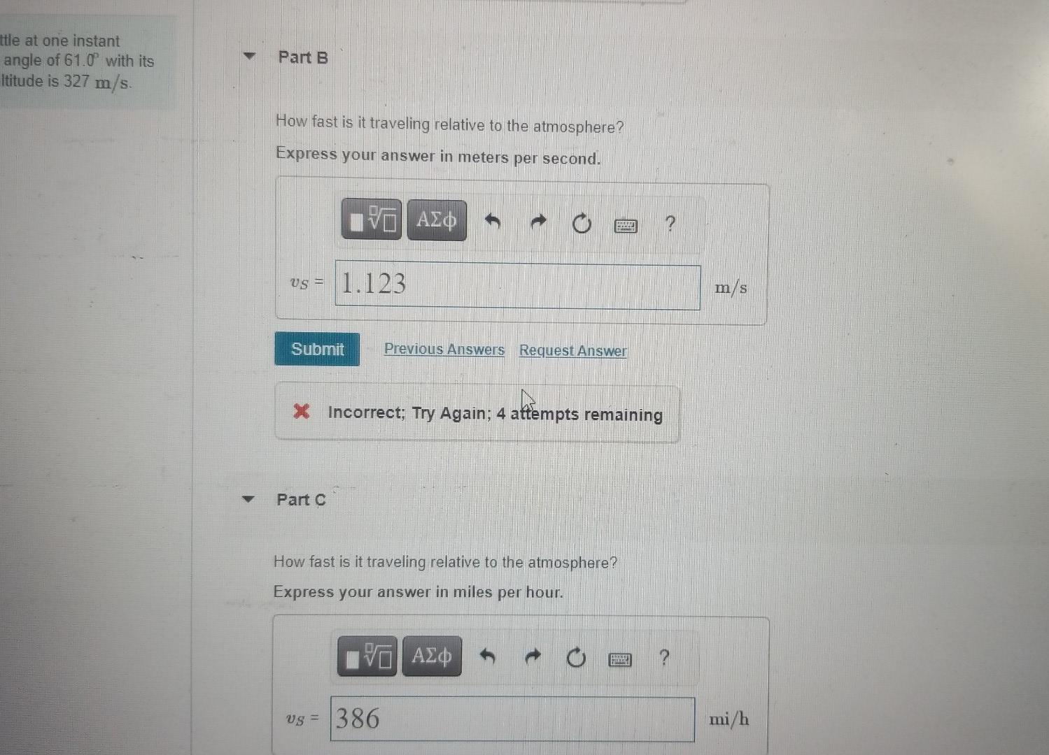 Solved The shock-wave cone created by the space shuttle at | Chegg.com