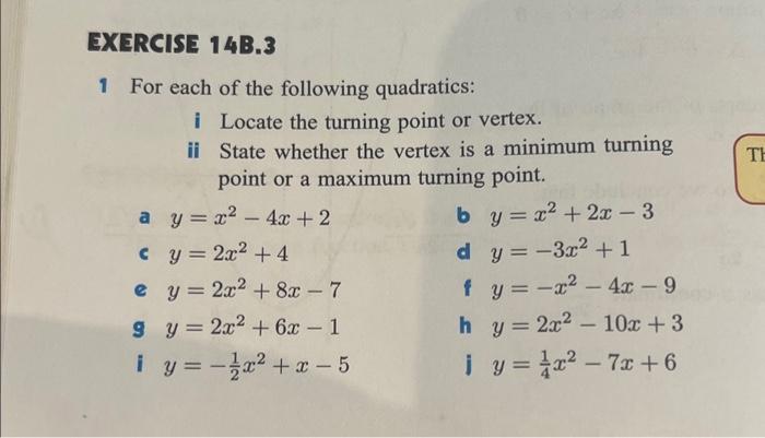Solved EXERCISE 14B.3 1 For each of the following | Chegg.com