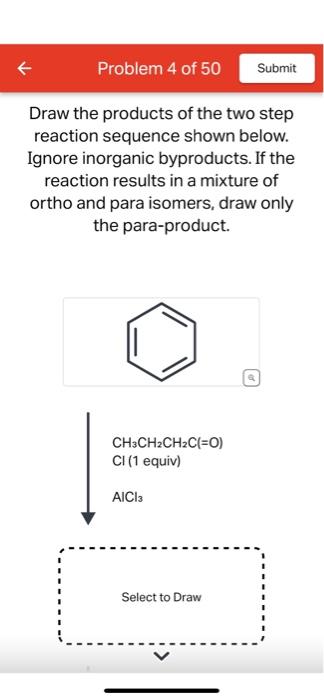 Solved Draw the products of the two step reaction sequence | Chegg.com