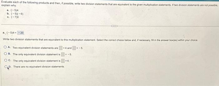 Solved Evaluate each of the following products and then, if | Chegg.com