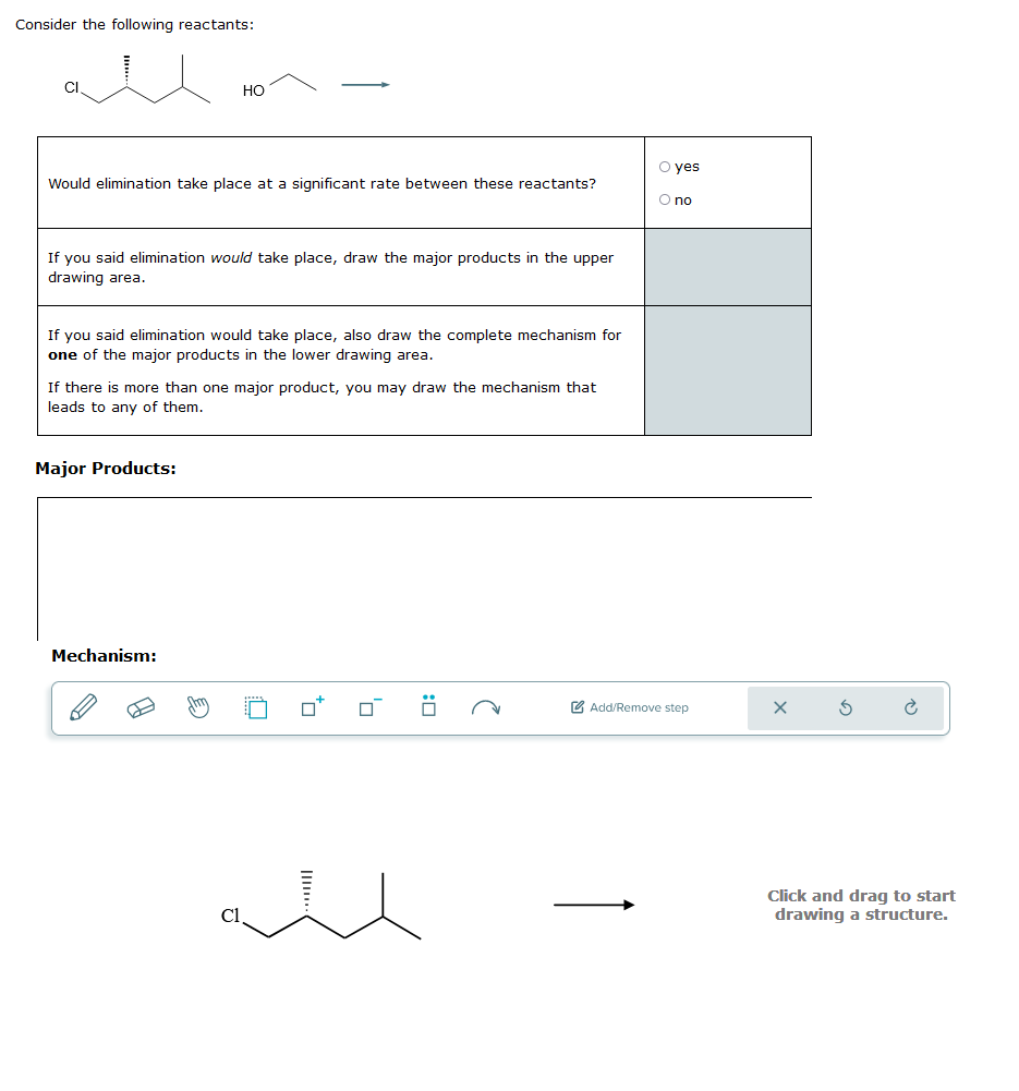 Solved Consider the following reactants:Major | Chegg.com