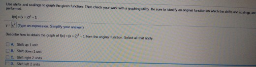Solved Use shifts and scaling to graph the given function. | Chegg.com