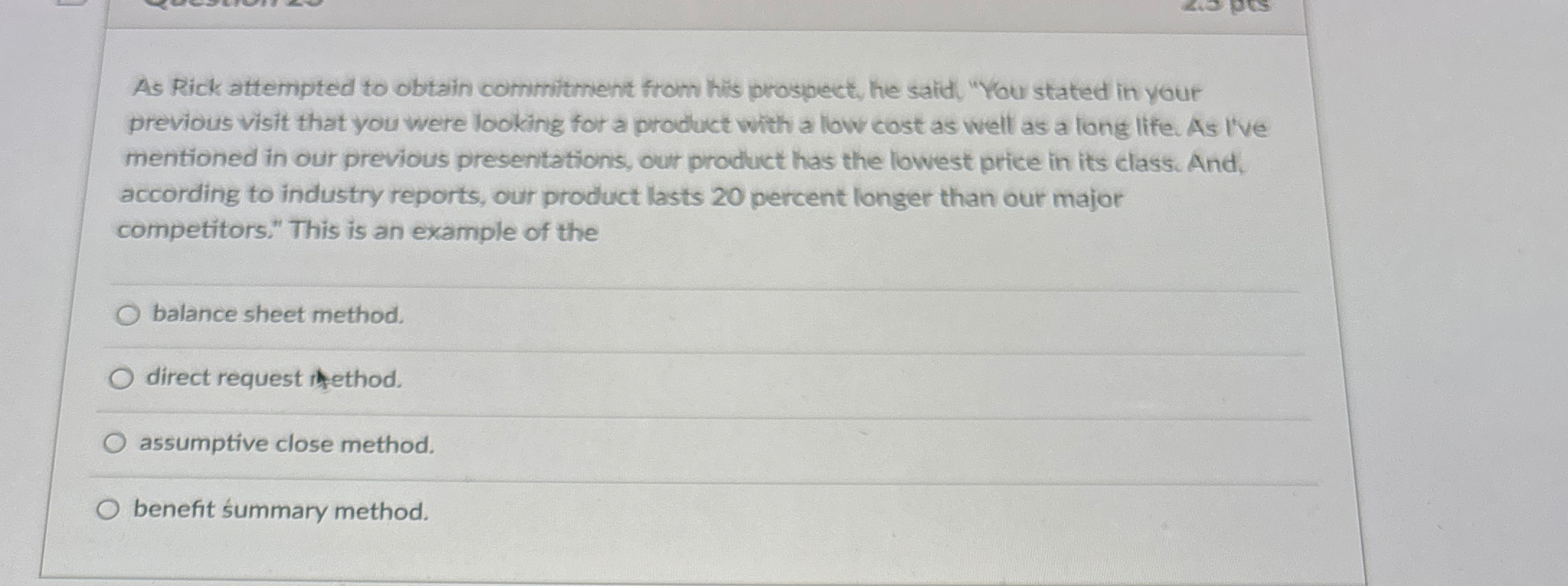Solved As Rick attempted to obtain commitment from his | Chegg.com