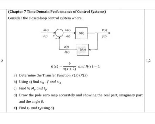Solved (Chapter 7 Time Domain Performance of Control | Chegg.com