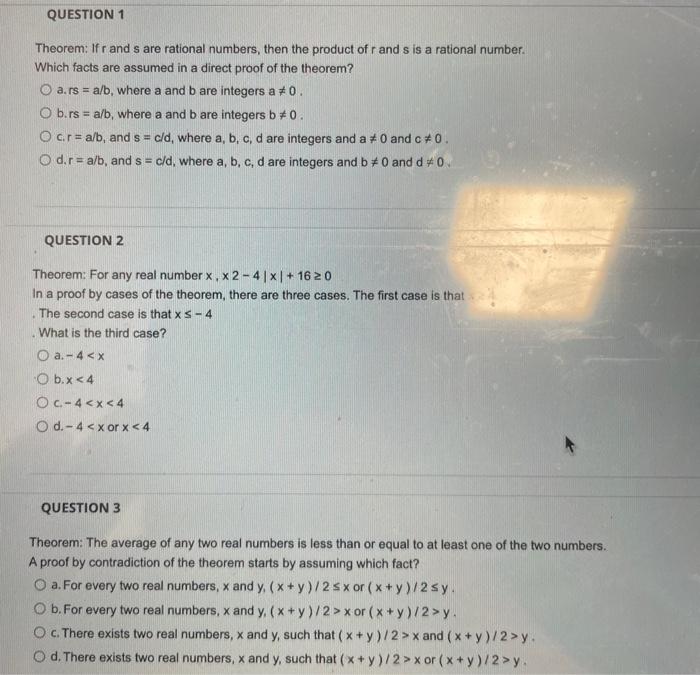 Solved Theorem: If r and s are rational numbers, then the | Chegg.com