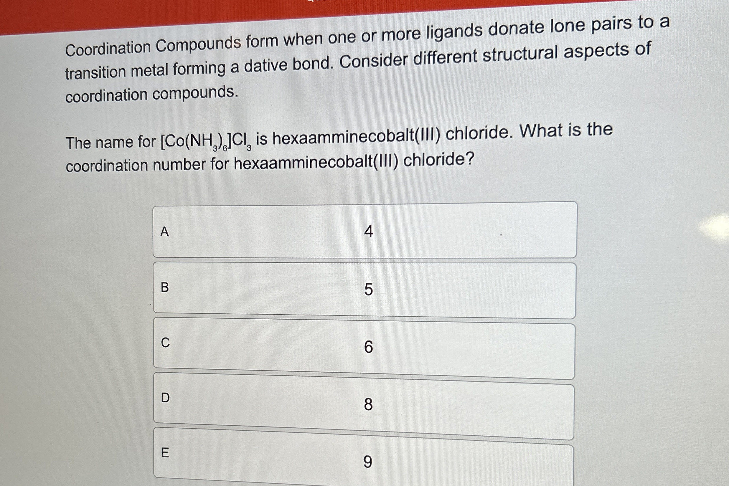 Solved Coordination Compounds form when one or more ligands | Chegg.com