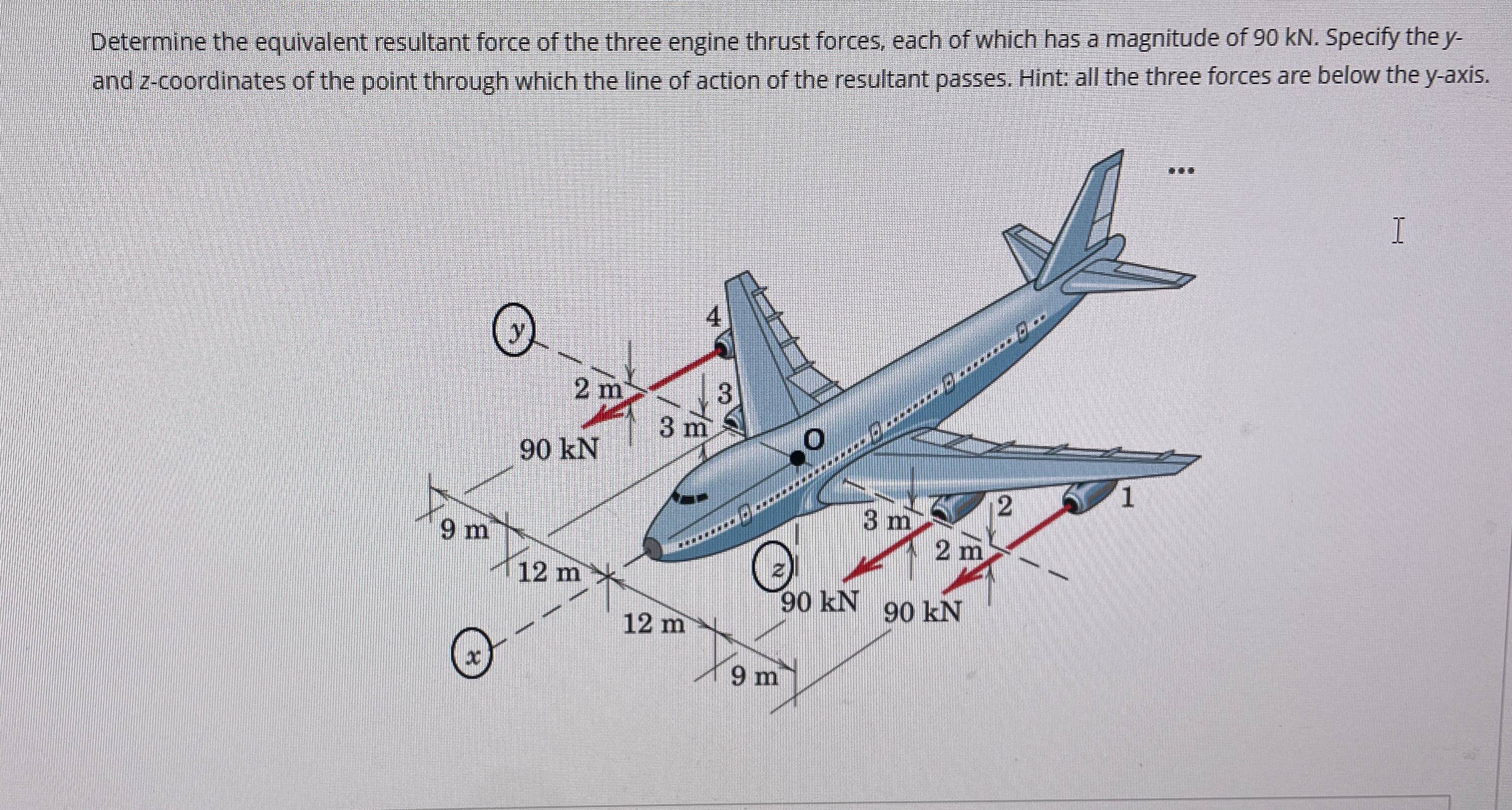 Solved Determine the equivalent resultant force of the three | Chegg.com