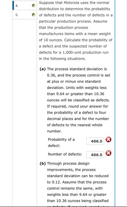 Number of defects: (b) Through process design | Chegg.com