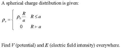 Solved A spherical charge distribution is given: rho v = | Chegg.com