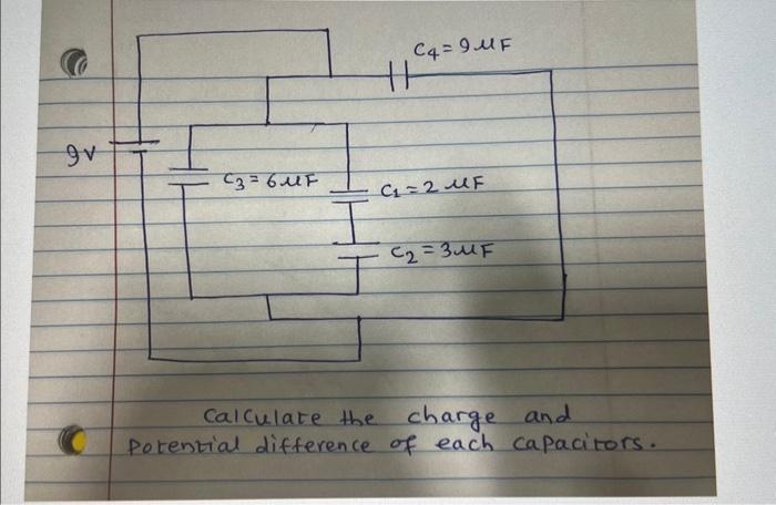 Solved calculate the charge and potential difference of each | Chegg.com