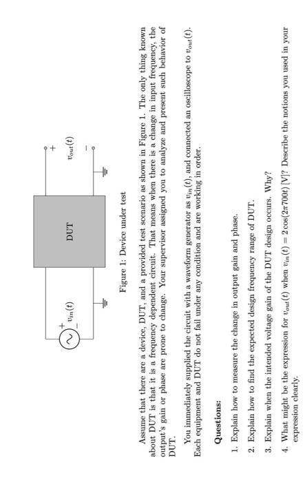 Solved Figure 1: Device under test Assume that there are a | Chegg.com