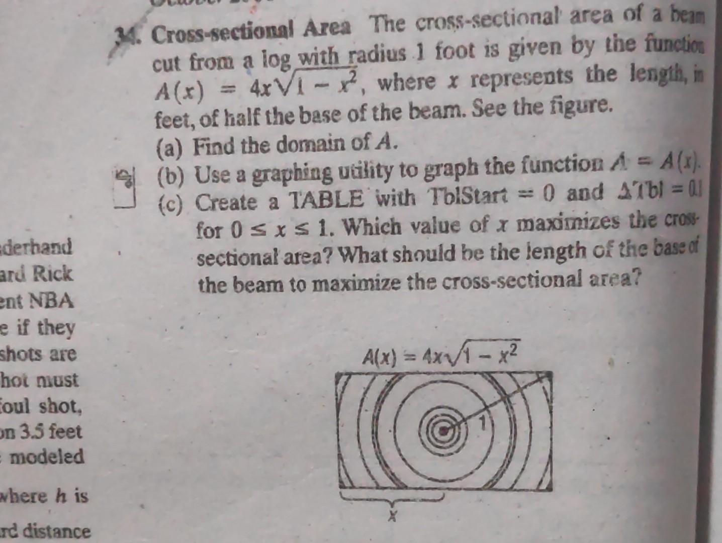 Solved 3. Cross-sectional Area The cross-sectional area of a | Chegg.com