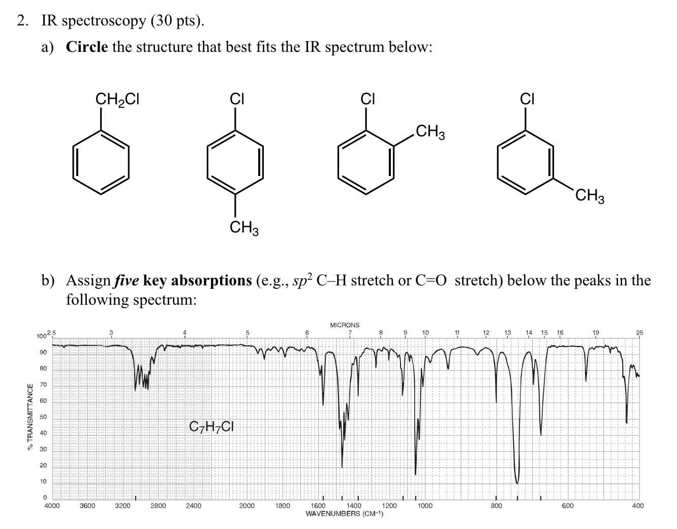 Solved IR spectroscopy ( 30pts.a) ﻿Circle the structure that | Chegg.com