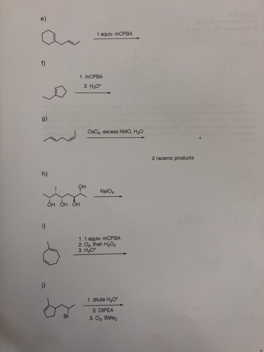 Solved Glossary: mCPBA 1. Predict the products of the | Chegg.com