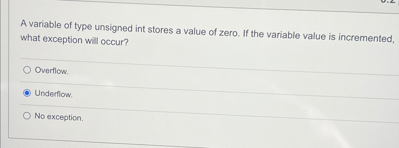 Solved A variable of type unsigned int stores a value of | Chegg.com