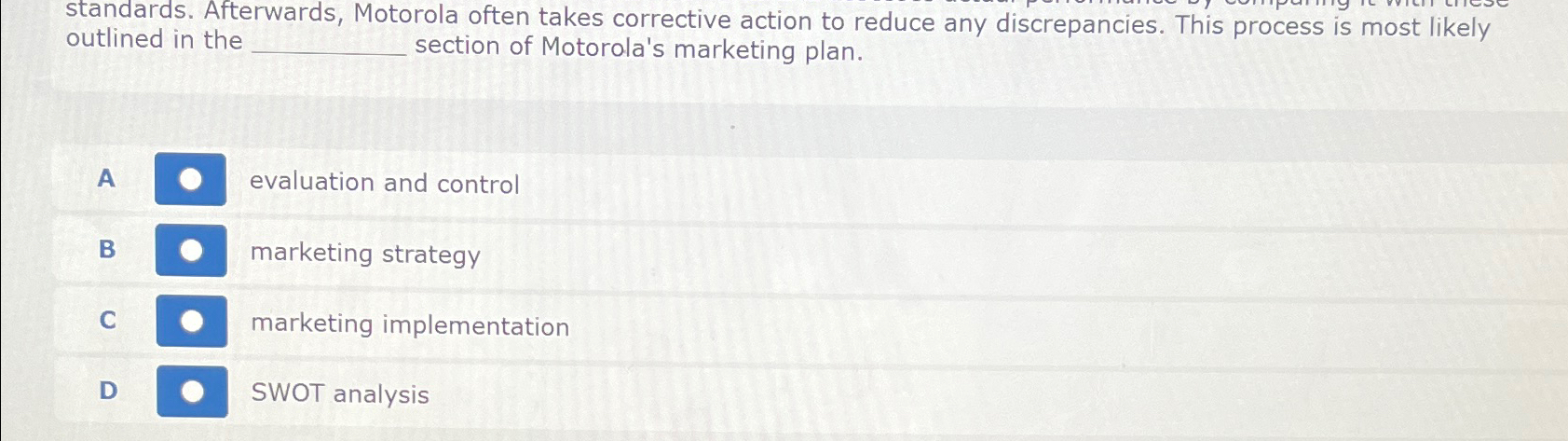 Solved standards. Afterwards, Motorola often takes | Chegg.com