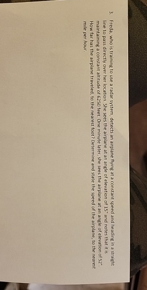 Solved Freda, who is training to use a radar system, detects | Chegg.com
