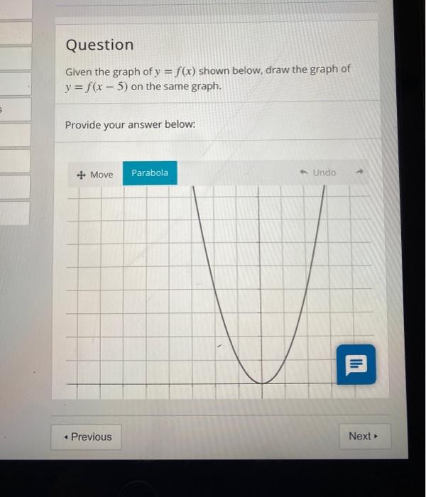 Solved Question Given the graph of y = f(x) shown below, | Chegg.com