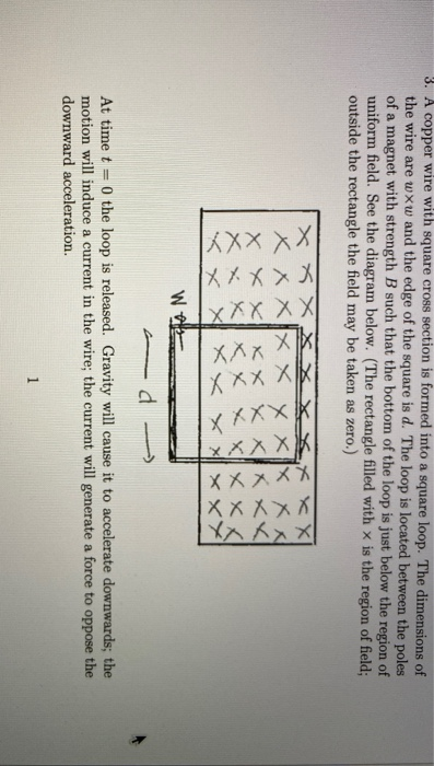 Solved 3. A copper wire with square cross section is formed | Chegg.com