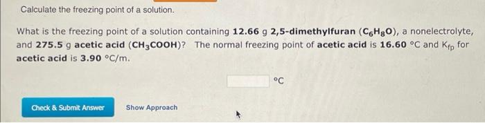 Solved Calculate the freezing point of a solution. What is | Chegg.com