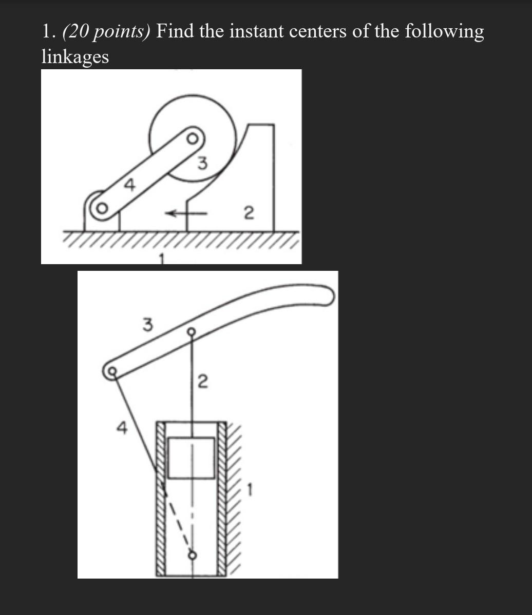 Solved 1. (20 points) Find the instant centers of the | Chegg.com