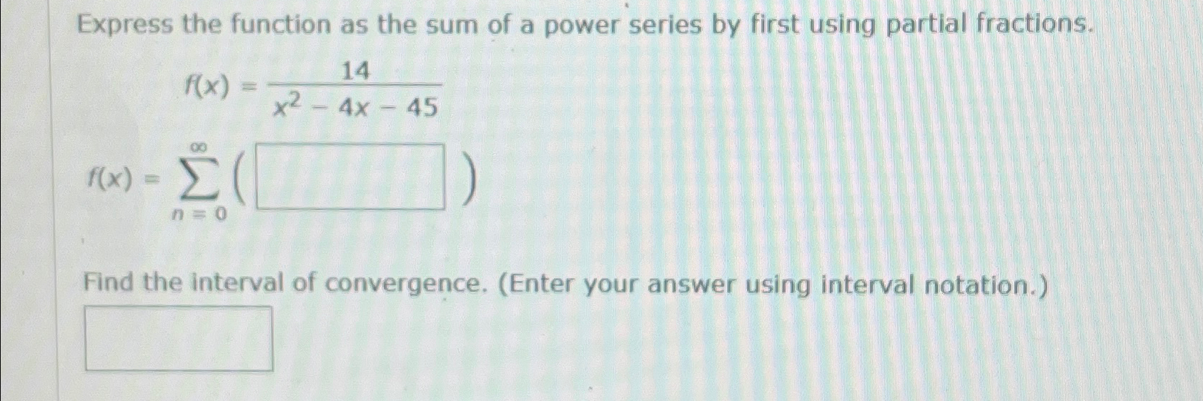 Solved Express the function as the sum of a power series by | Chegg.com