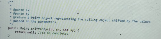 Solved Param Sx I Param Sy Return A Point Object 