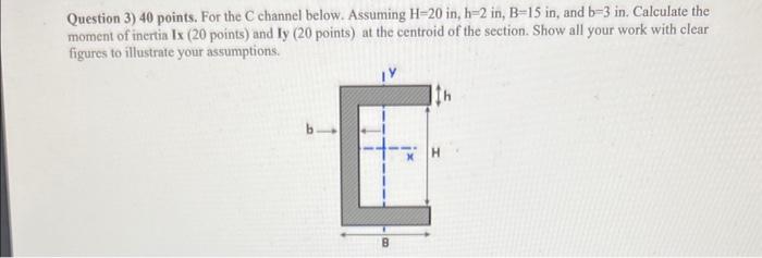 Solved Question 3) 40 points. For the C channel below. | Chegg.com