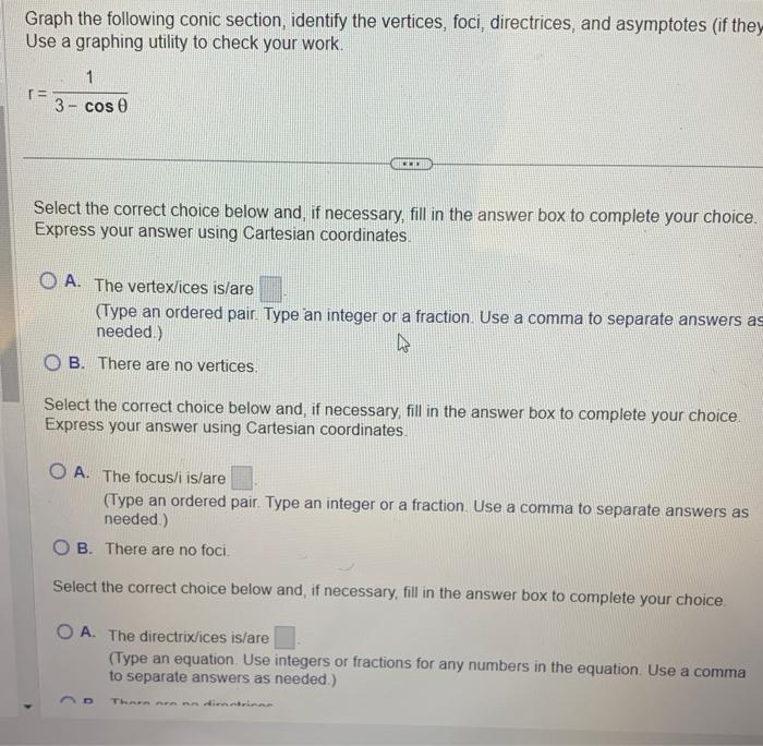 Solved Graph the following conic section, identify the | Chegg.com