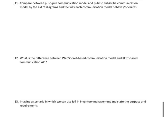 Solved 11. Compare between push-pull communication model and | Chegg.com