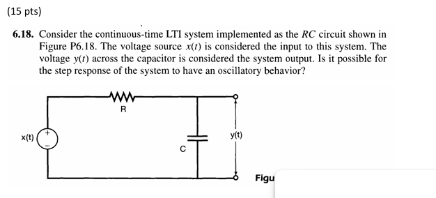 Solved (15 ﻿pts)6.18. ﻿Consider the continuous-time LTI | Chegg.com