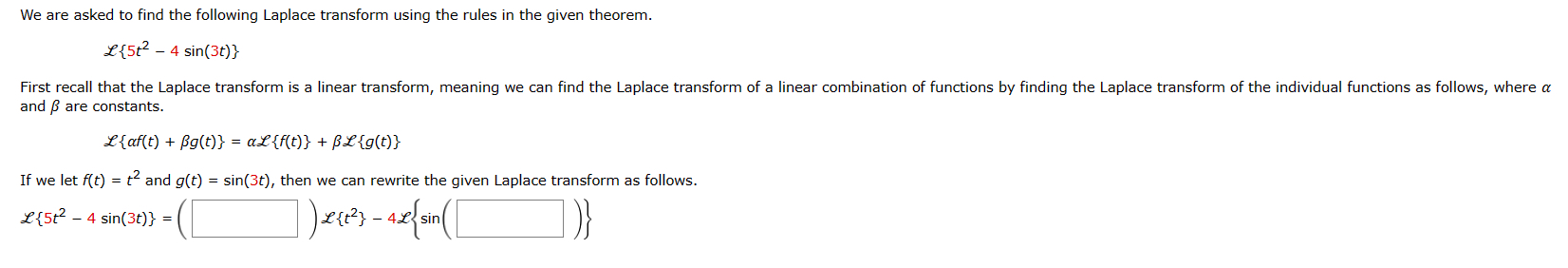 Solved We are asked to find the following Laplace transform | Chegg.com