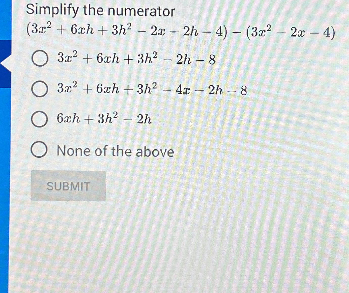 Solved Simplify the | Chegg.com